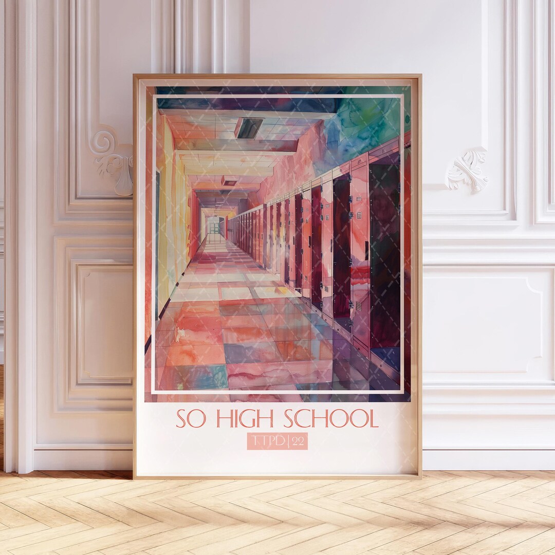 So High School TTPD Album Song Poster Watercolor Wall Art Subtle Song ...