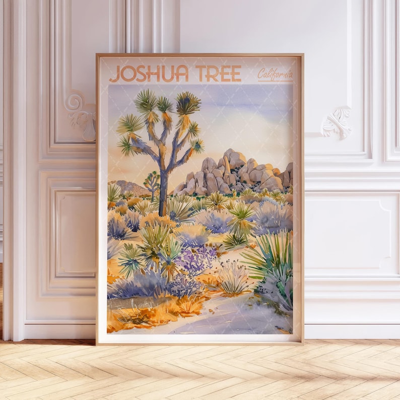 Joshua Tree Watercolor Art Print - National Park Print - California USA ...