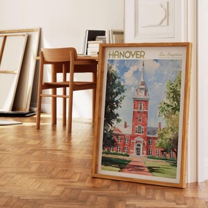 Hanover Watercolor Poster - World Cities Wall Art - New Hampshire ...