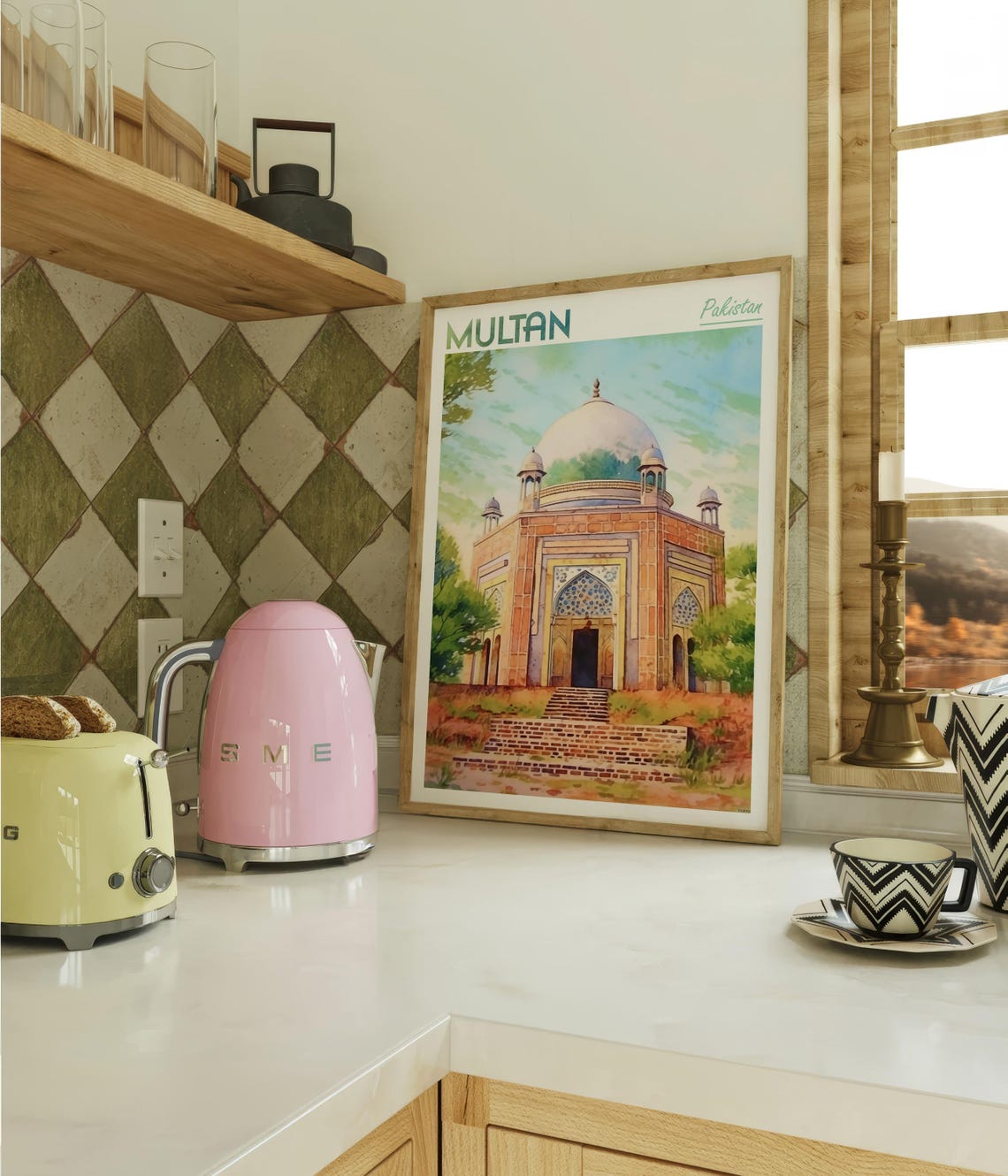 Multan Watercolor Art Print - Shah Rukn-e-alam Print - Pakistan Travel ...