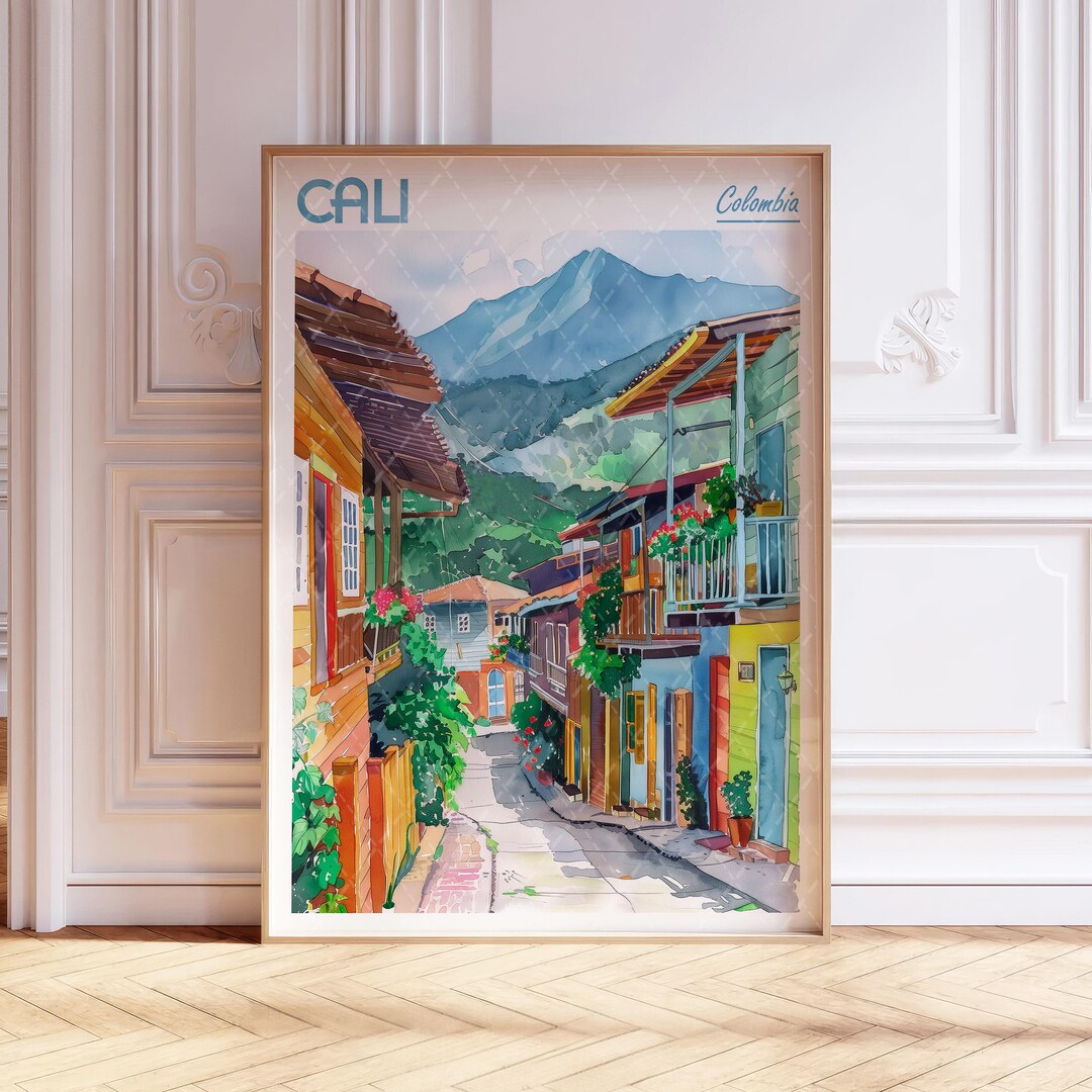 Cali Watercolor Poster - World Cities Wall Art - South America Travel ...