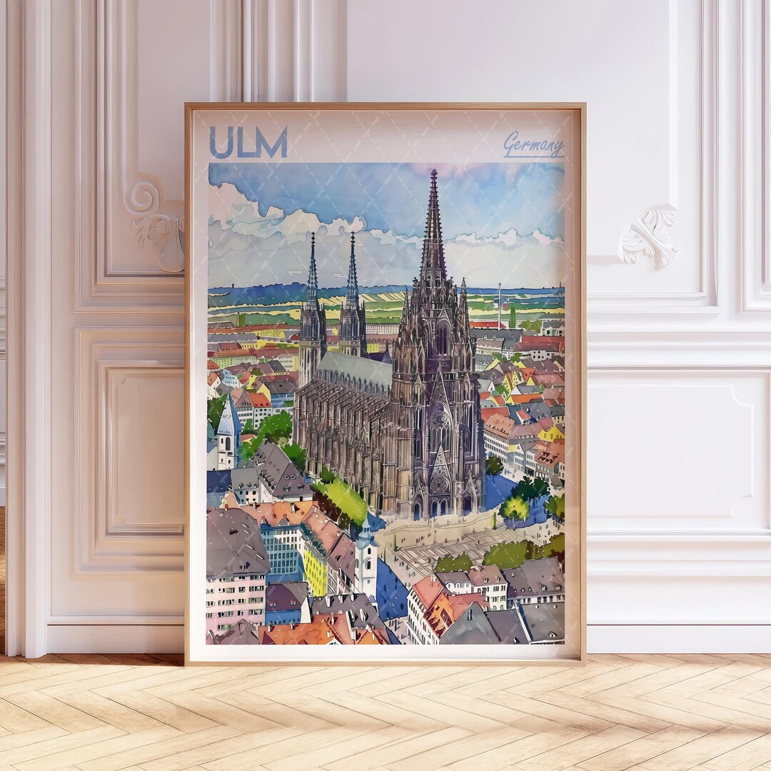 Ulm Watercolor Art Print - Germany Print - Europe Travel Poster - World ...