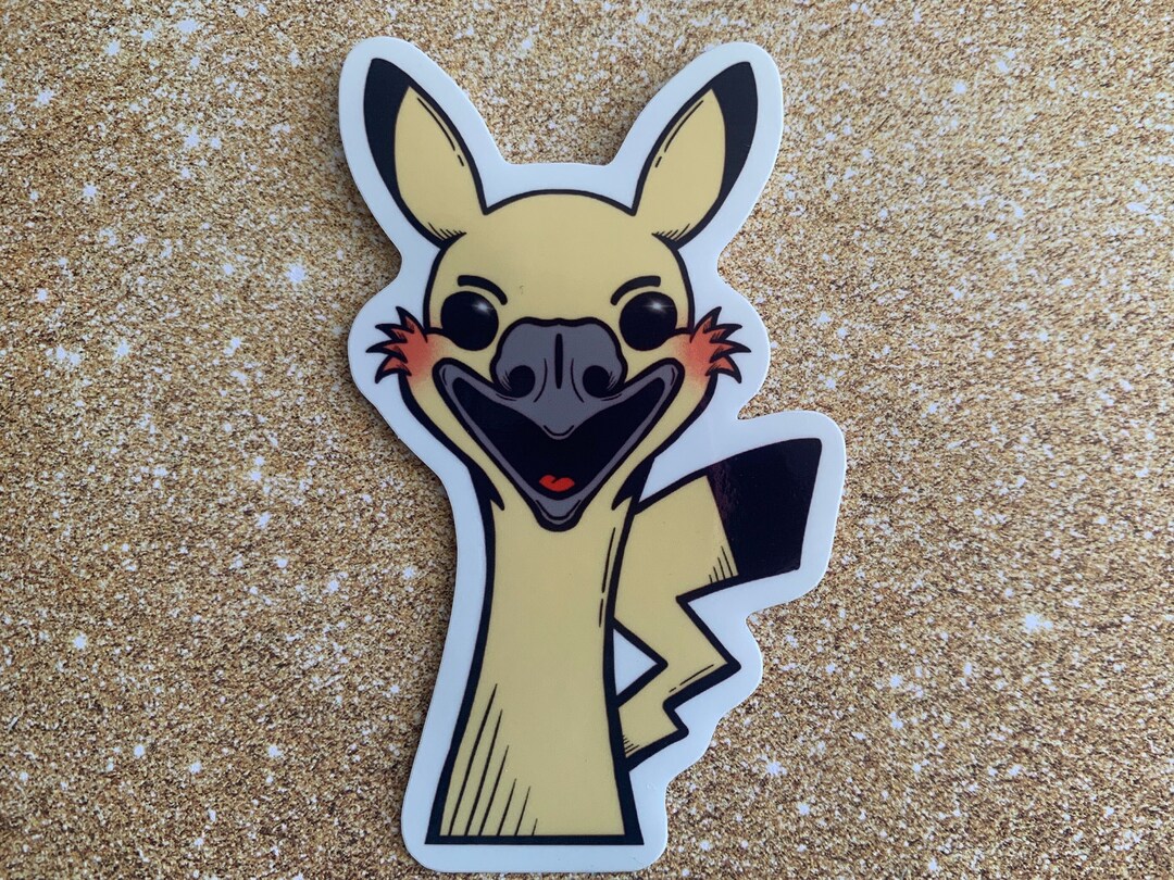 Quirky Pikachu Vinyl Sticker: Edgar the 'sparky' Emu | 5cm X 9cm - Etsy