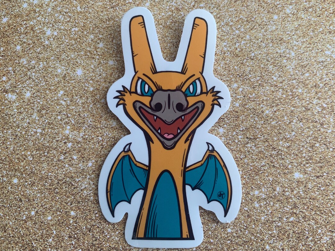Quirky Charizard Vinyl Sticker: Edgar the 'spicy' Emu - Etsy
