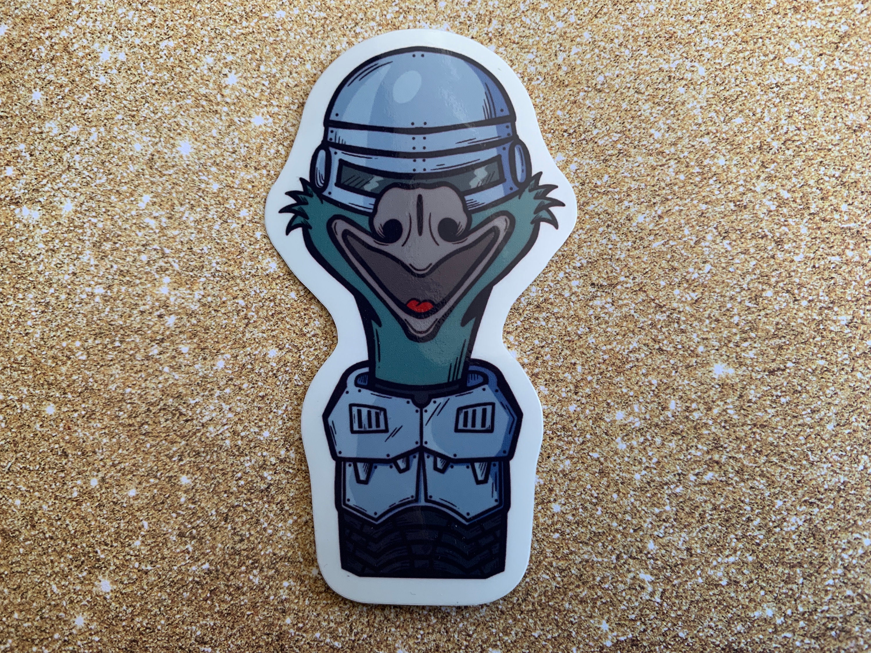 Robocop Quirky Vinyl Sticker: Edgar the robo-cop Emu 5cm X 8.6cm - Etsy