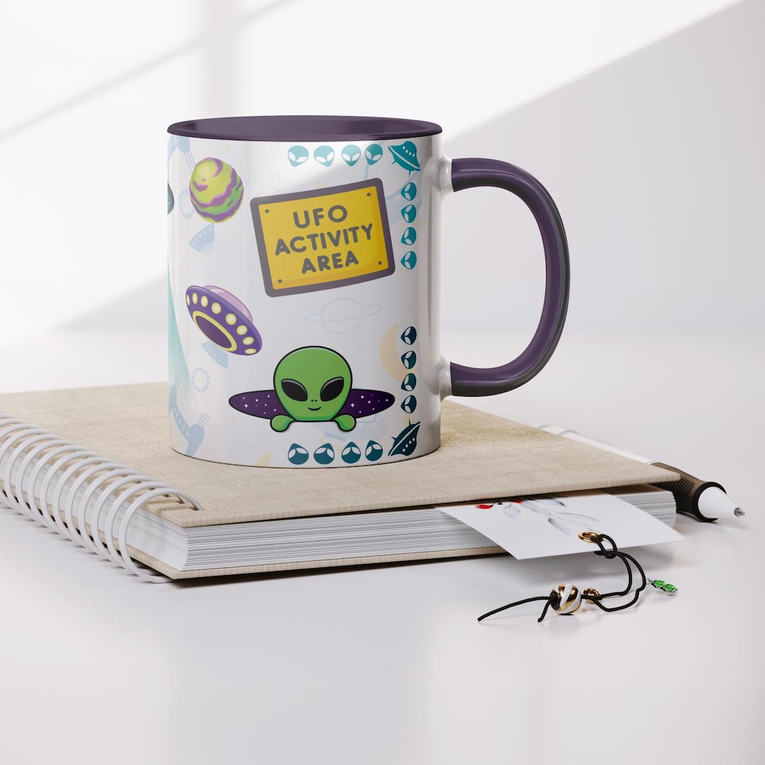 Funny UFO Alien Coffee Mug: Colorful Space Design - Etsy