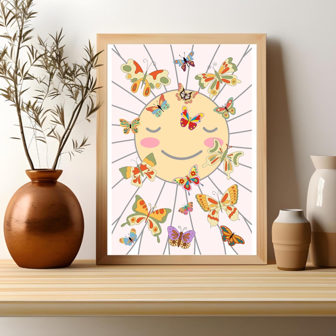 Colorful Butterfly Poster: Summer Garden Wall Art - Etsy