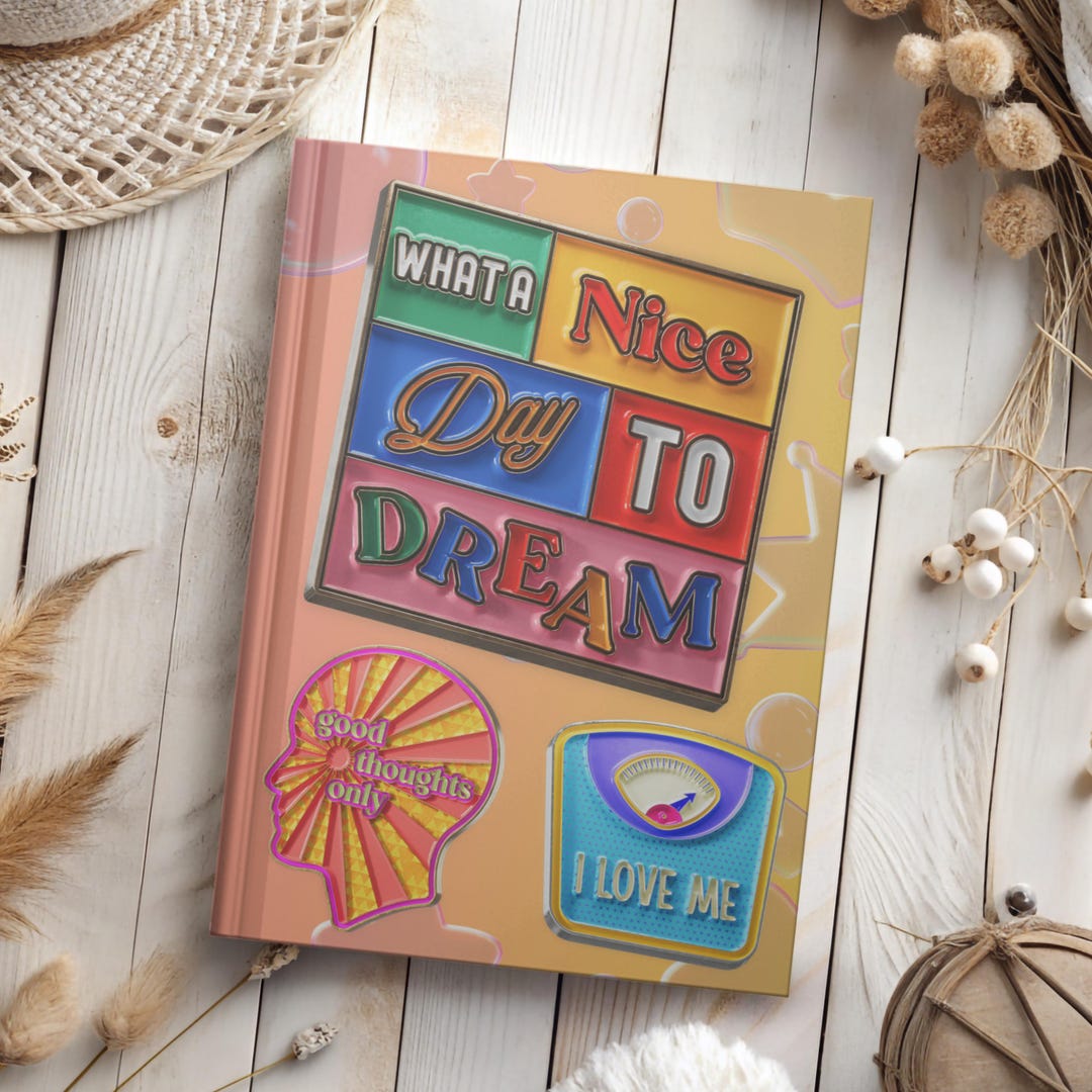 Affirmative Notes Journal: Hardcover Lined Notebook, Good Thoughts Only ...