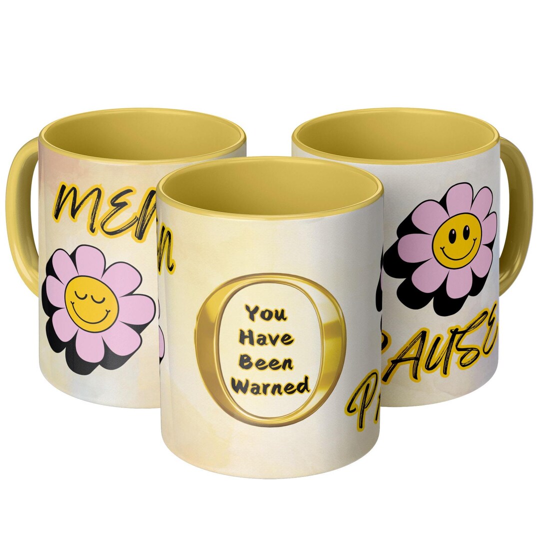 Menopause Warning Mug: Colorful Flower Design, Funny Gift - Etsy