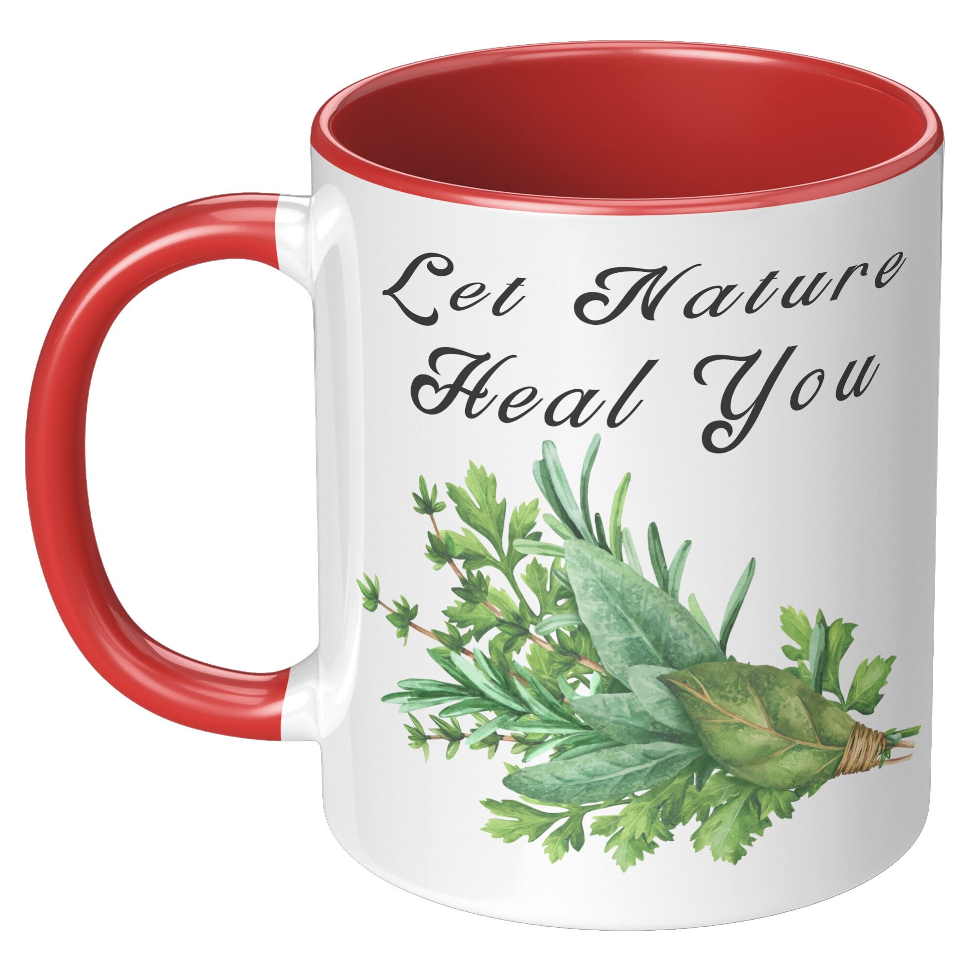Herbal Remedies Mug: Watercolor Herbs, Natural Healing Cup - Etsy