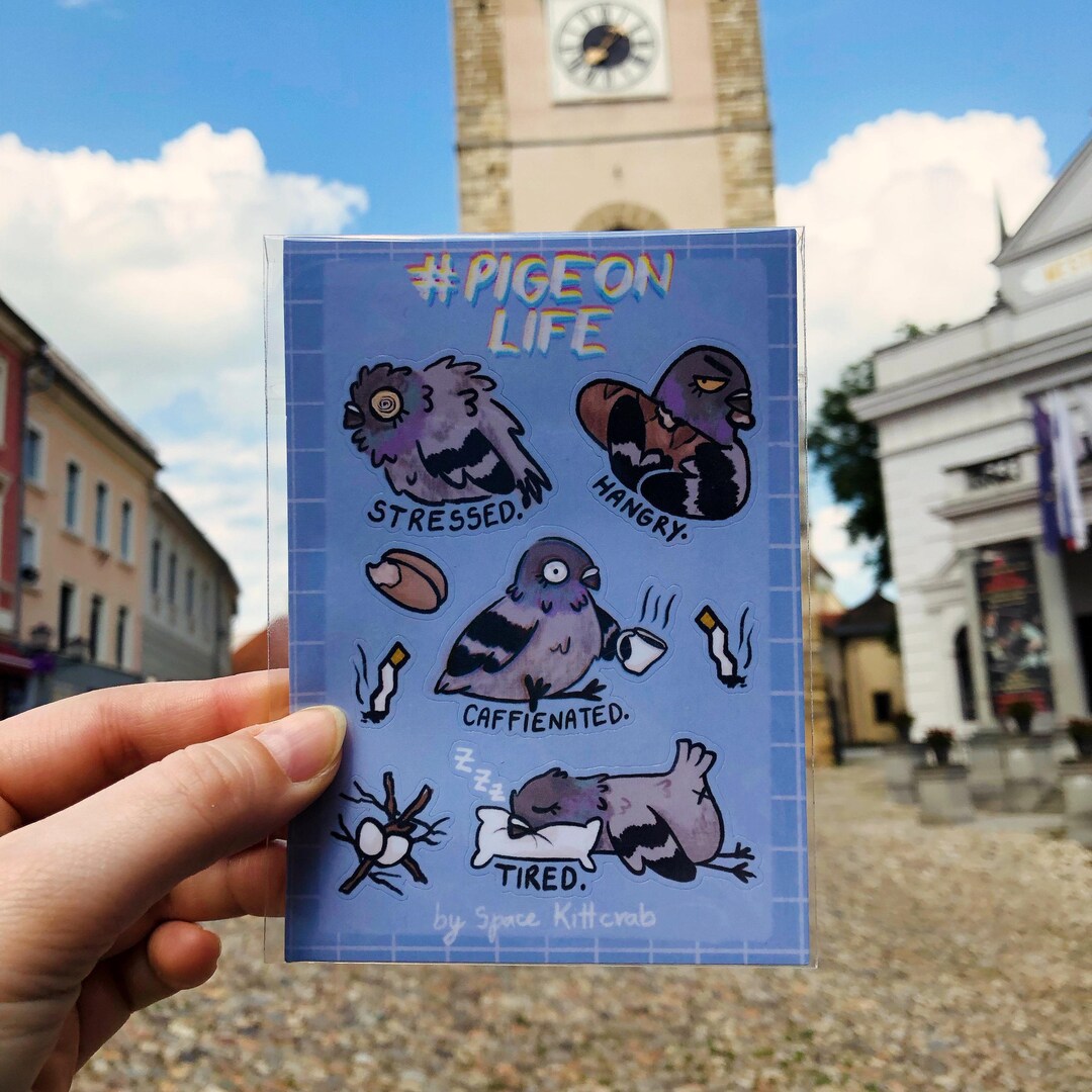 Pigeons Sticker Sheet by Space Kittcrab - Etsy