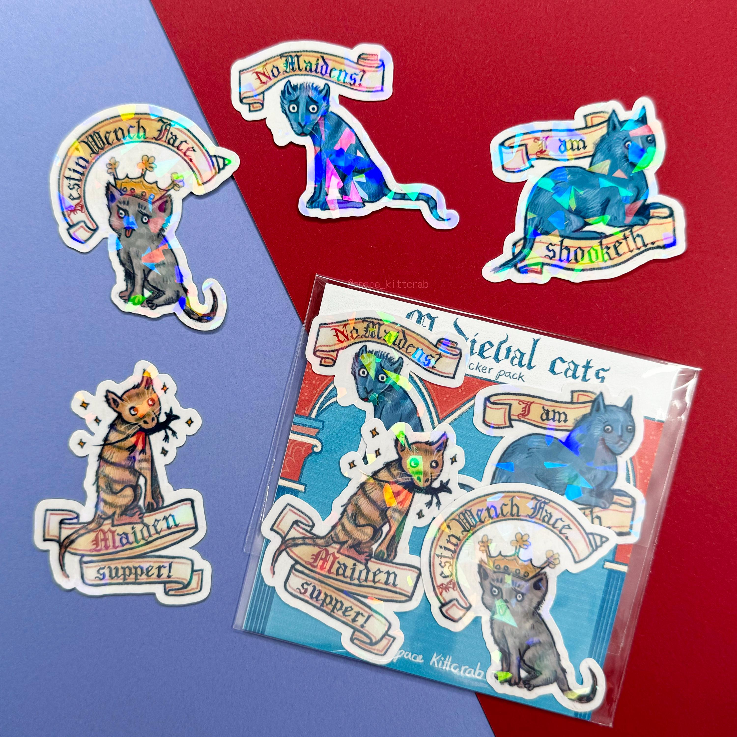Medieval Cats Sticker Pack by Space Kittcrab - Etsy