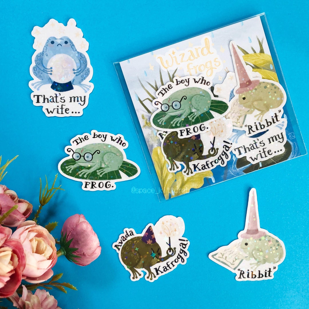 Wizard Frogs Cute Sticker Pack Illustrated Fantasy Froggies by Space ...