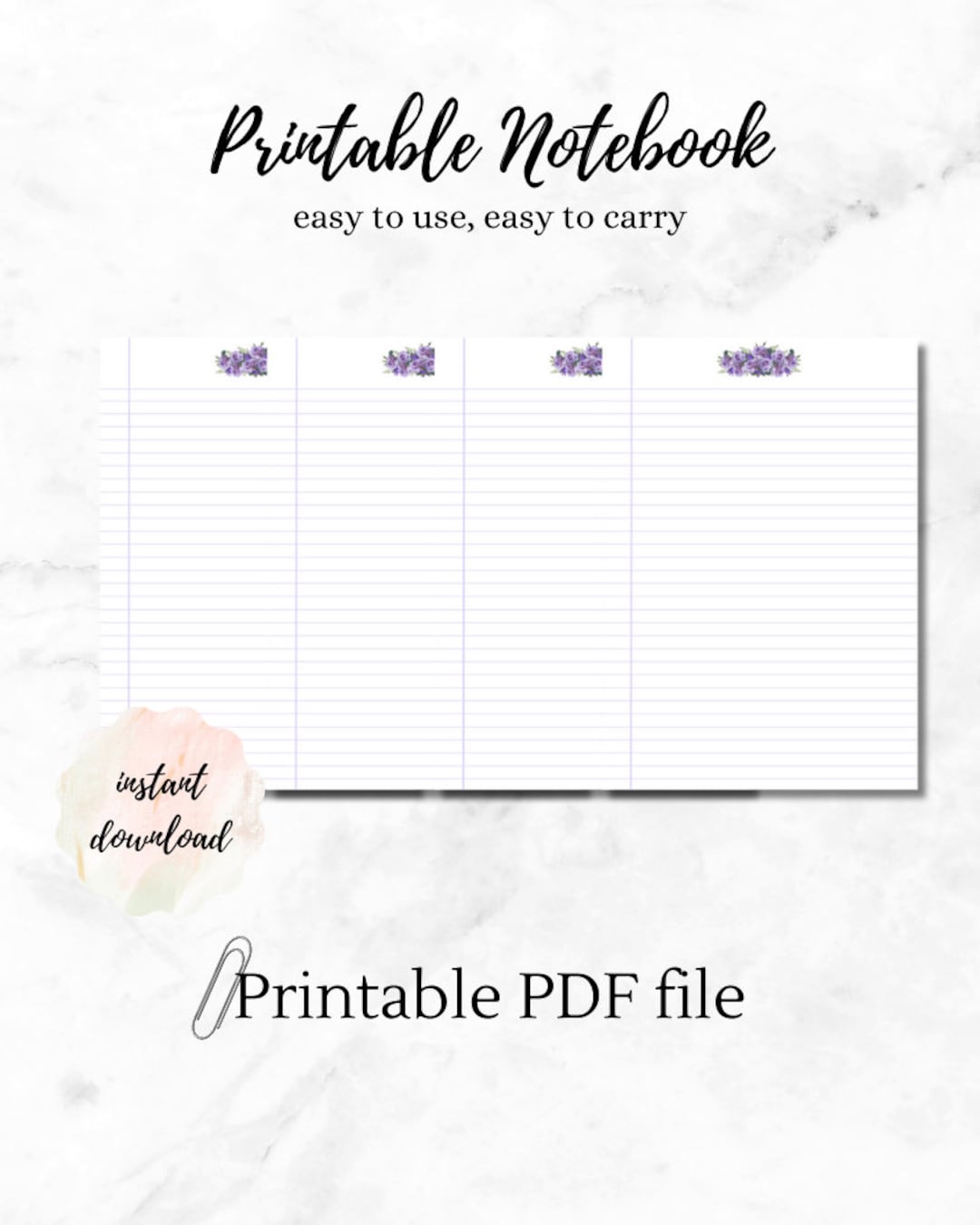 Printable Minimalist Notebook - Etsy