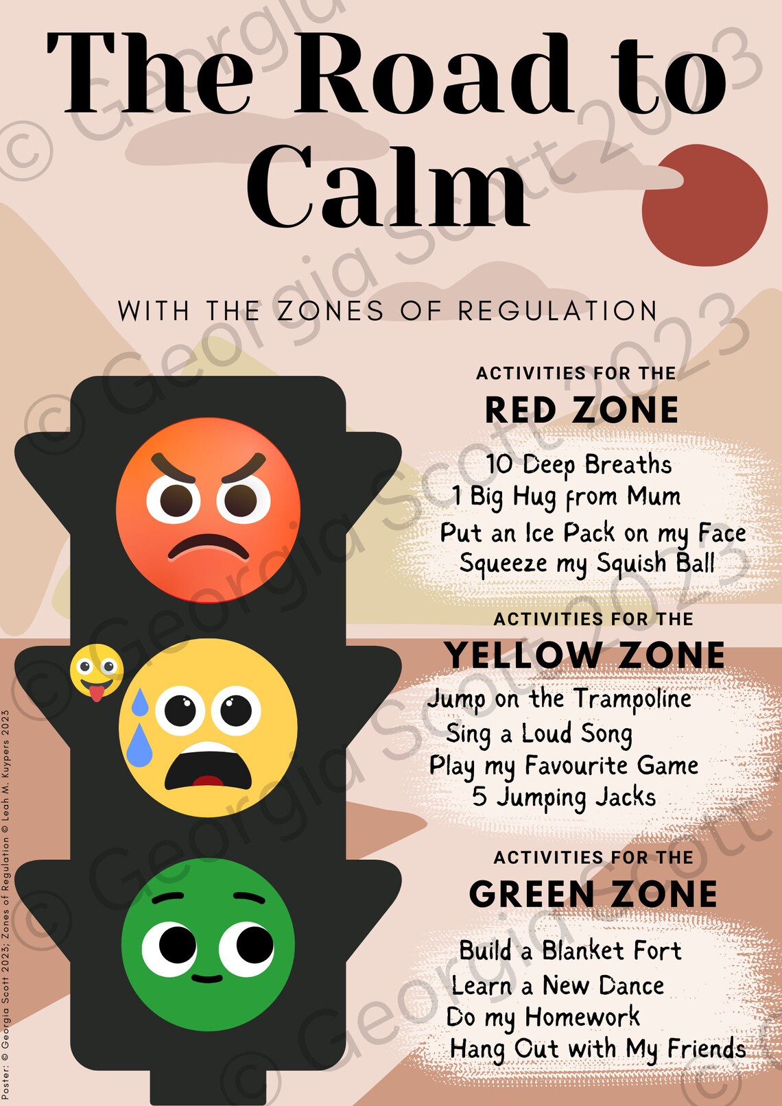 Zones of Regulation Traffic Light Posters | Emotional Regulation ...