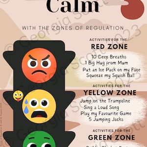 Zones of Regulation Traffic Light Posters | Emotional Regulation ...