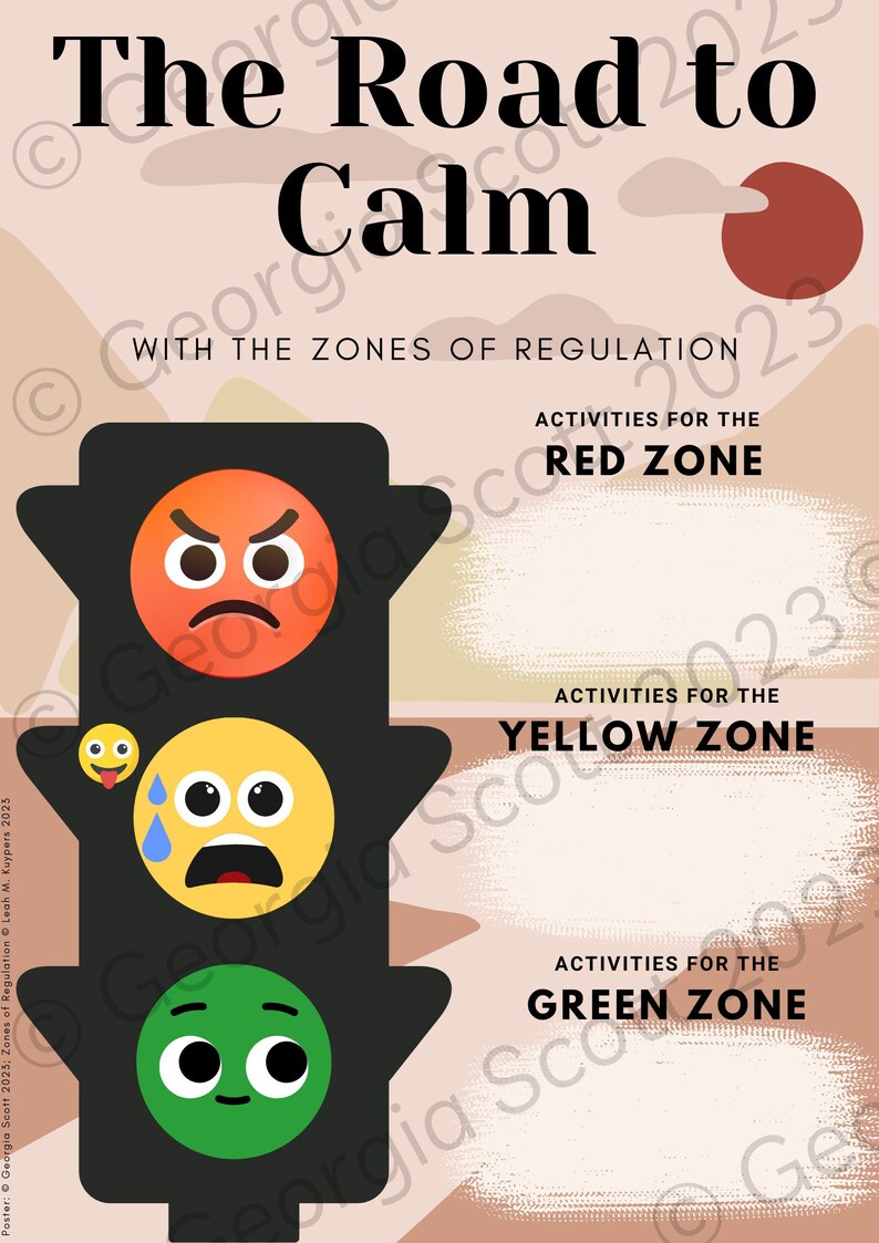 Zones of Regulation Traffic Light Posters | Emotional Regulation ...