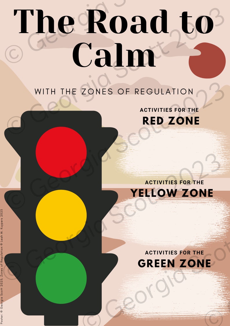 Zones of Regulation Traffic Light Posters | Emotional Regulation ...