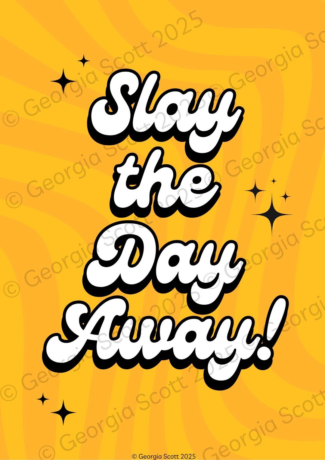 Slay the Day Away Poster | Motivational Printable Wall Art for Home or ...