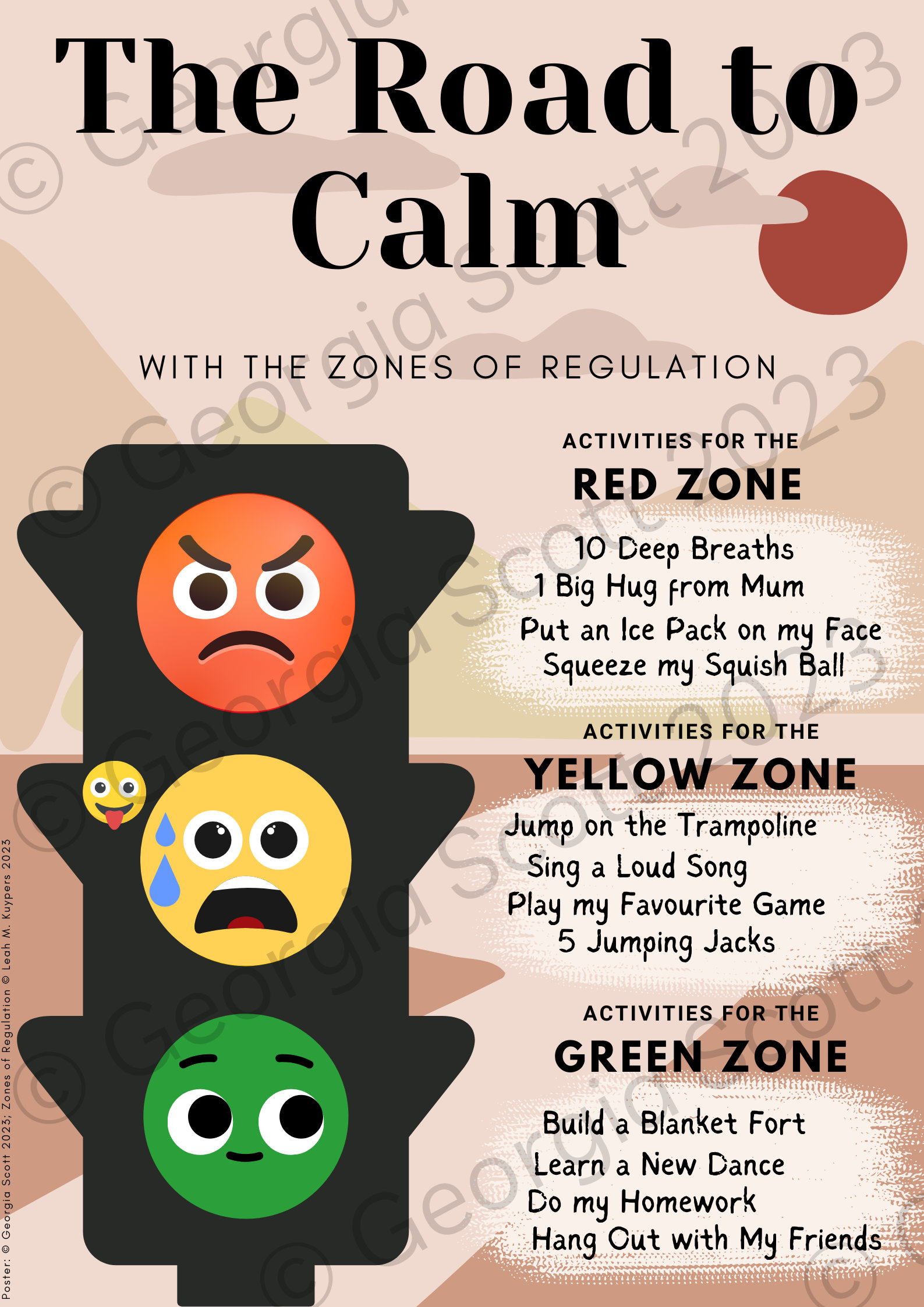 Zones of Regulation Traffic Light Activity Posters (business Use) - Etsy