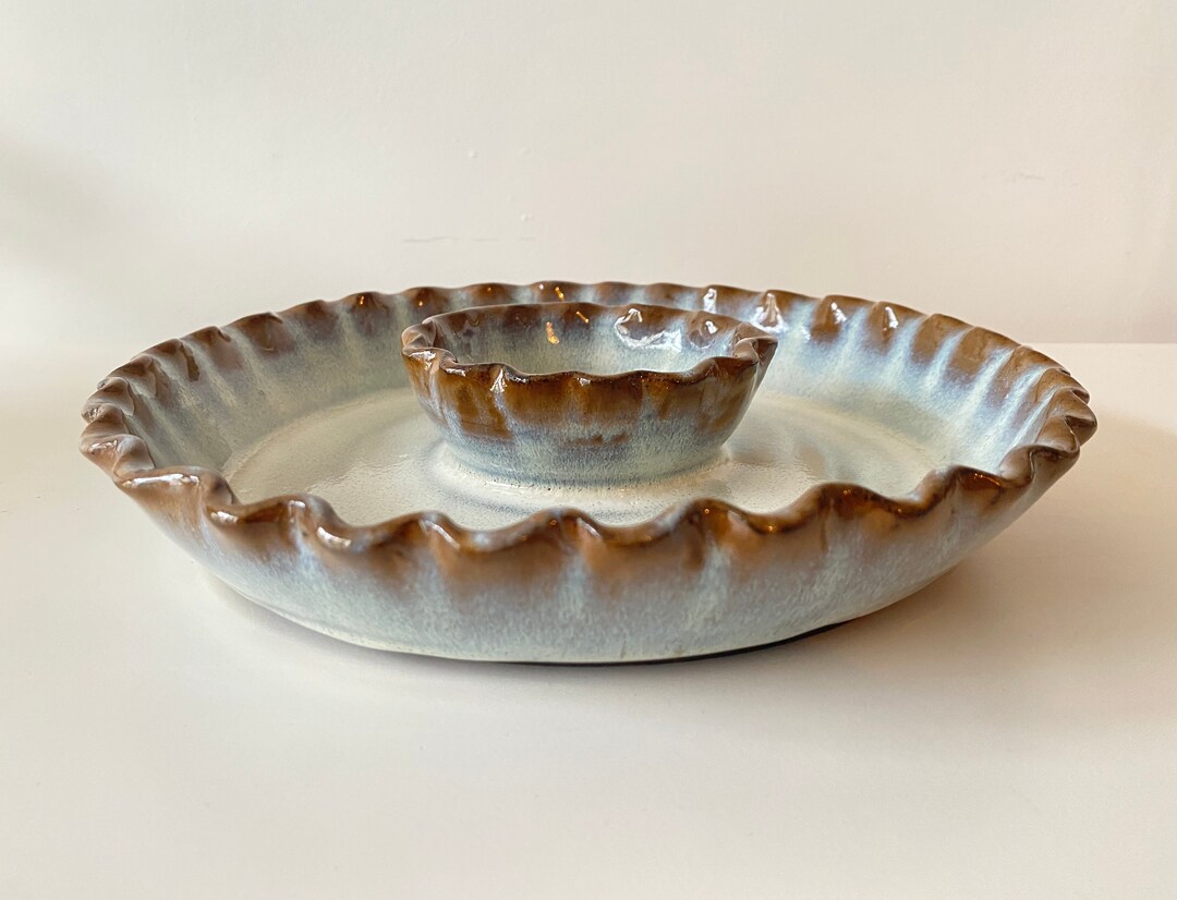 Large Ceramic Chip & Dip Bowl, Serving Dish - Etsy
