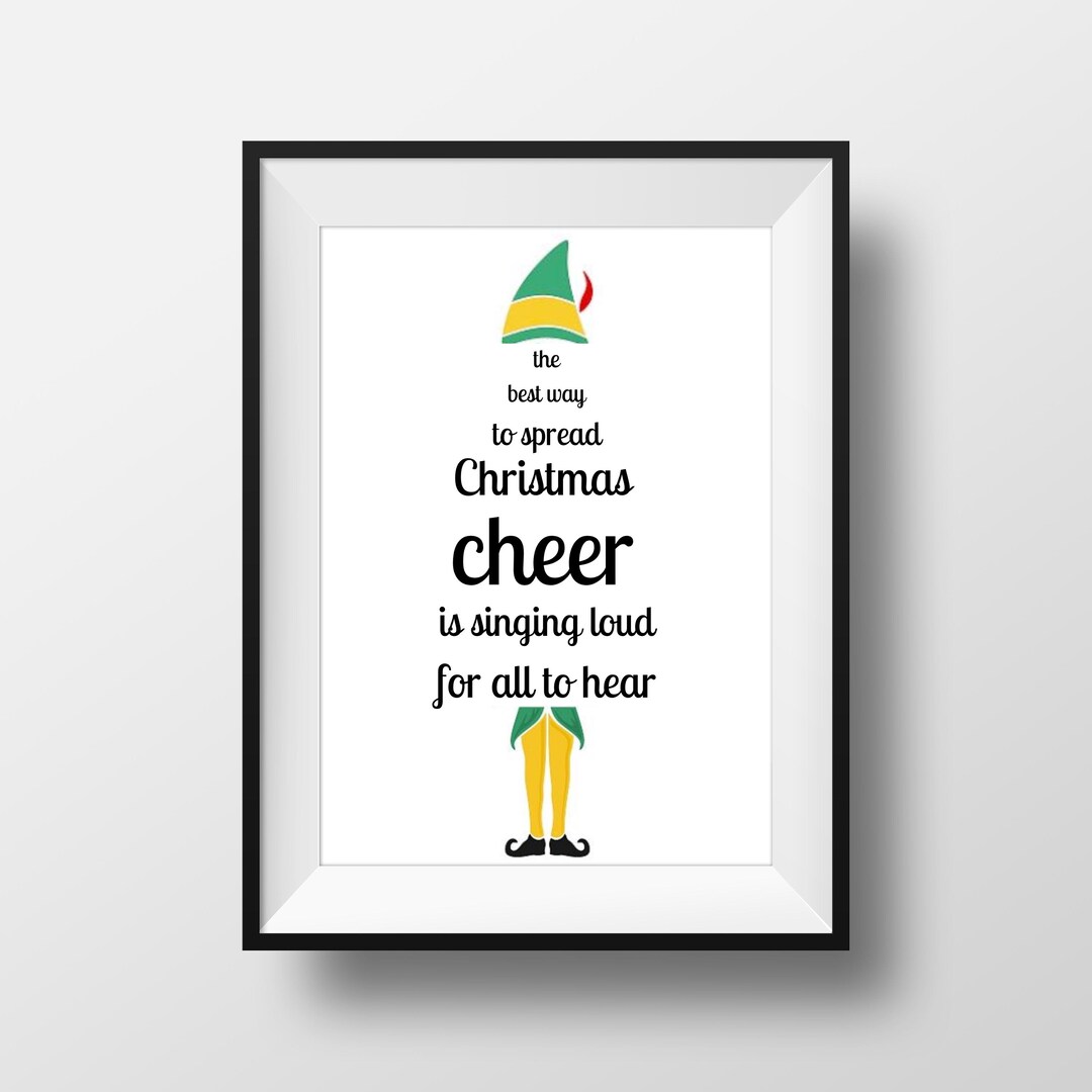 Elf Movie Christmas Print Buddy the Elf Wall Art Funny Holiday Decor ...