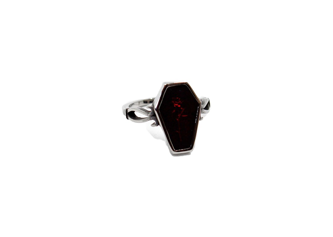 The Red Rose Coffin Ring Coffin Ring Goth Ring Gothic Ring - Etsy