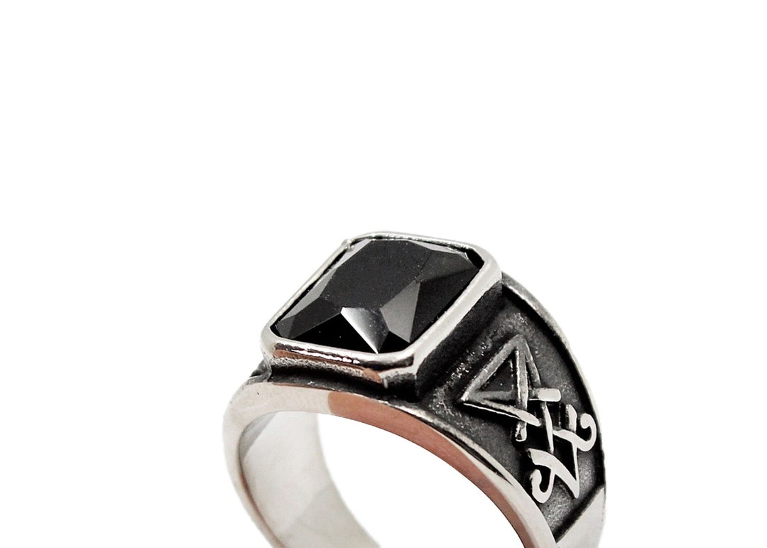 The Satans Signet Ring Goth Ring Gothic Ring Satanic Stainless Steel ...