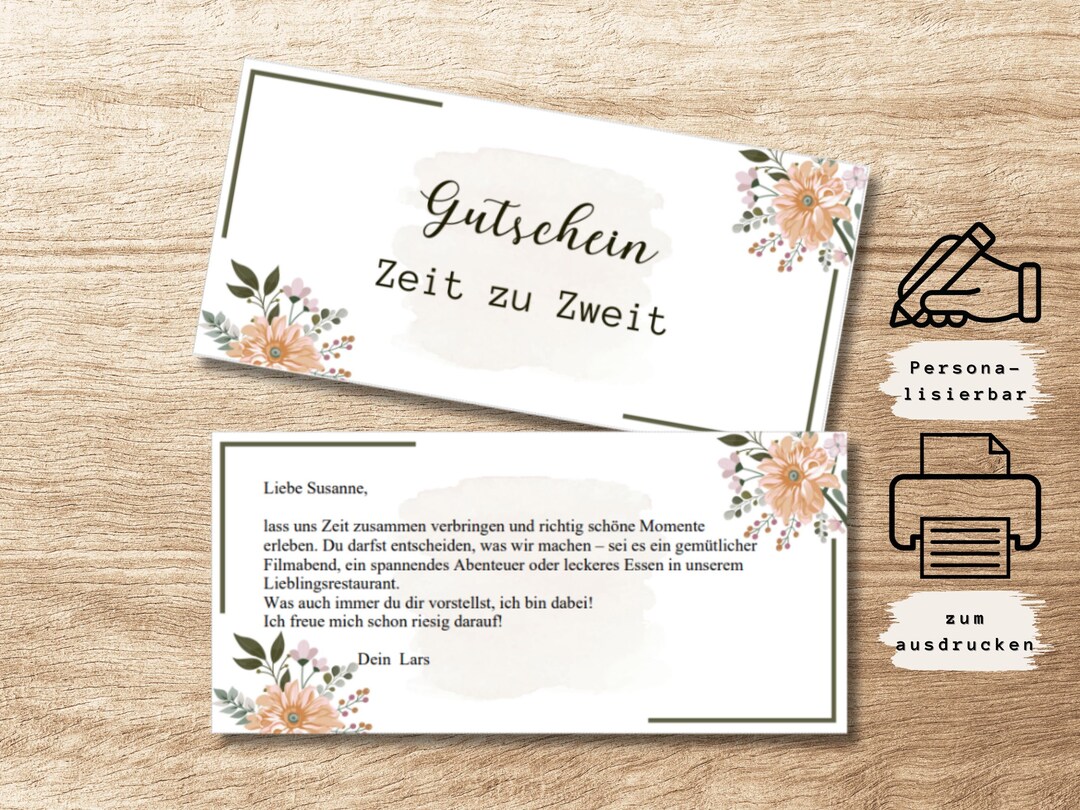 Voucher Time for Two Gift Time Instead of Stuff to Fill Out Gift ...