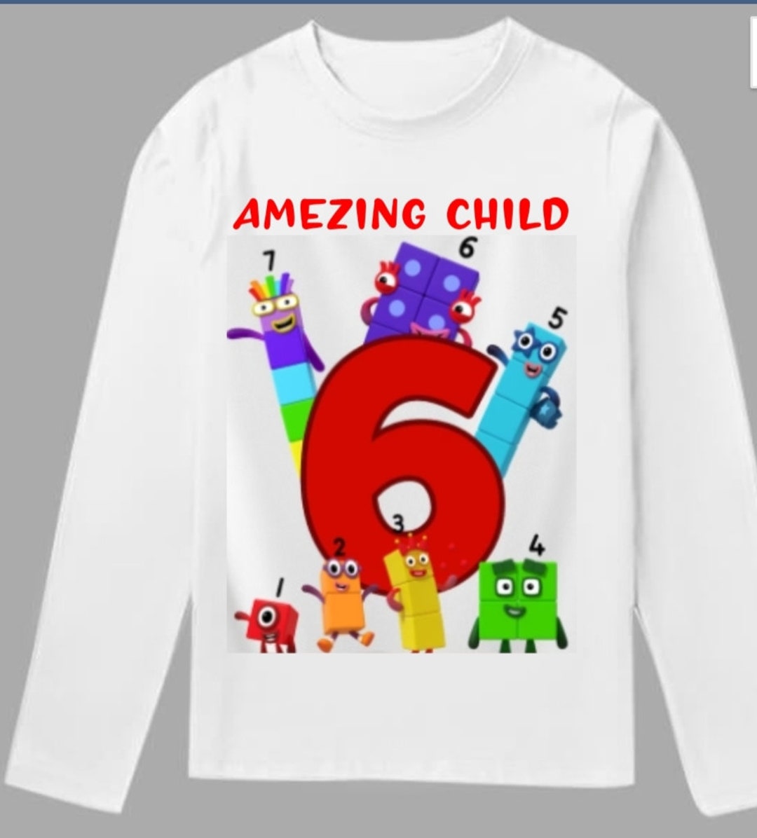Digital Printable T-shirt Design NUMBERBLOCKS Birthday Party - Etsy