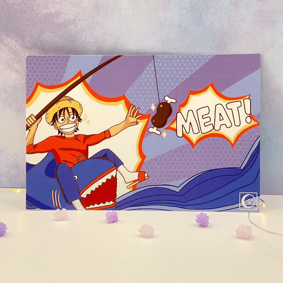 Luffy Fishing for Meat! Art Print - Etsy