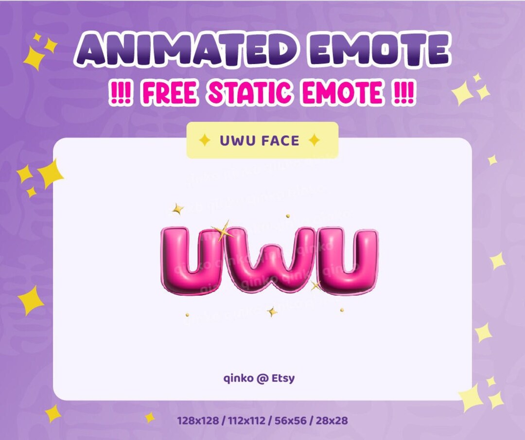 UWU Animated Emote With FREE Static Emote for Discord and Twitch - Etsy