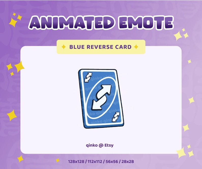 Uno Reverse Card Blue Animated Emote for Discord and Twitch - Etsy