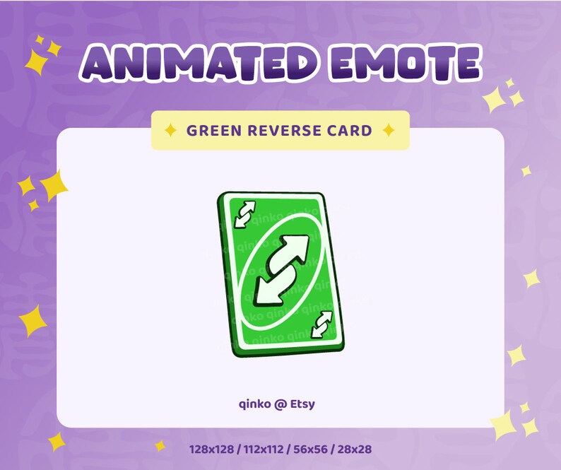 Uno Reverse Card Green Animated Emote for Discord and Twitch - Etsy