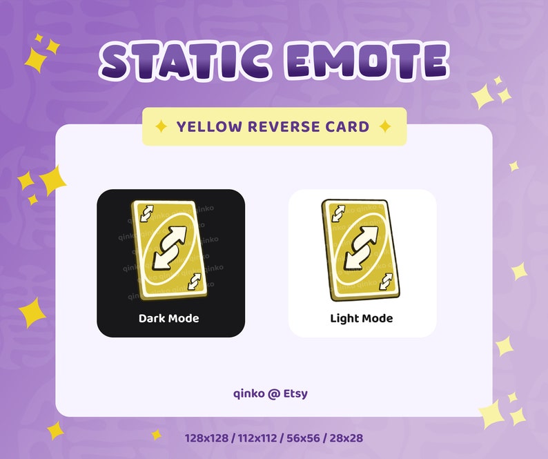 Uno Reverse Card Yellow Static Emote for Discord and Twitch - Etsy