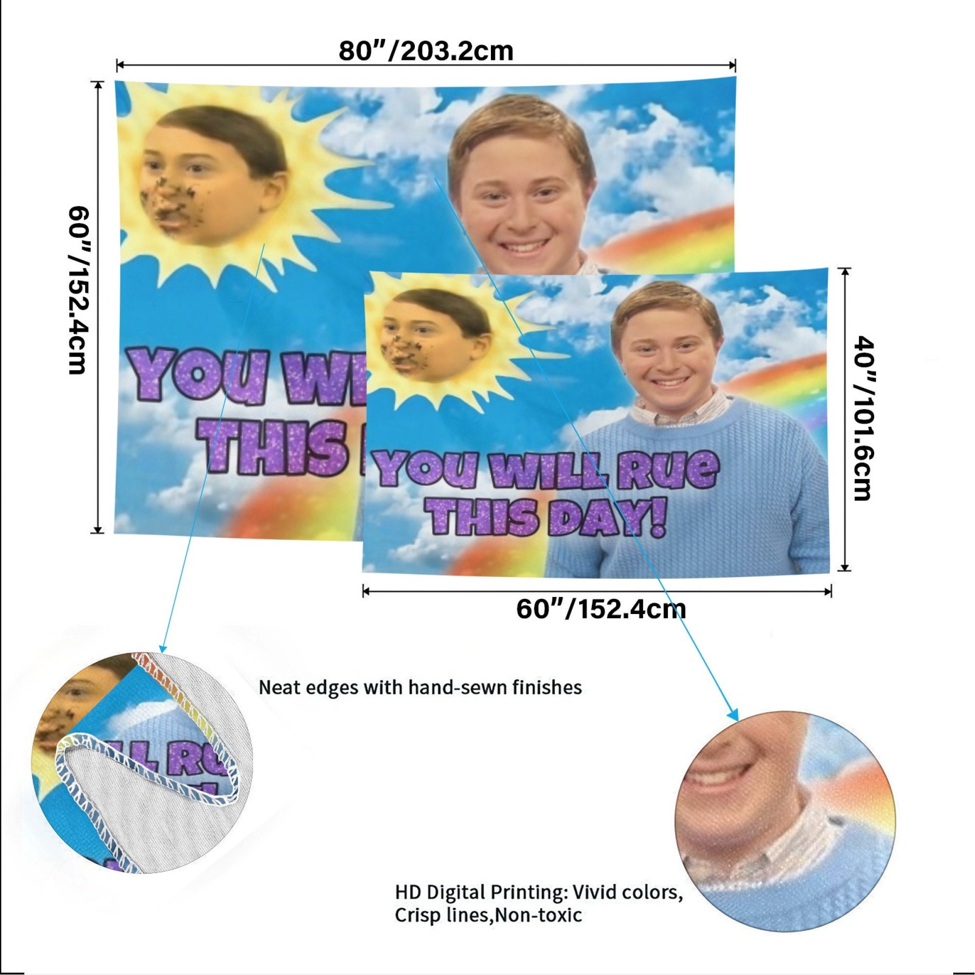 Funny Meme Tapestry Rue This Day Icarly Wall Hanging Flag Blanket ...