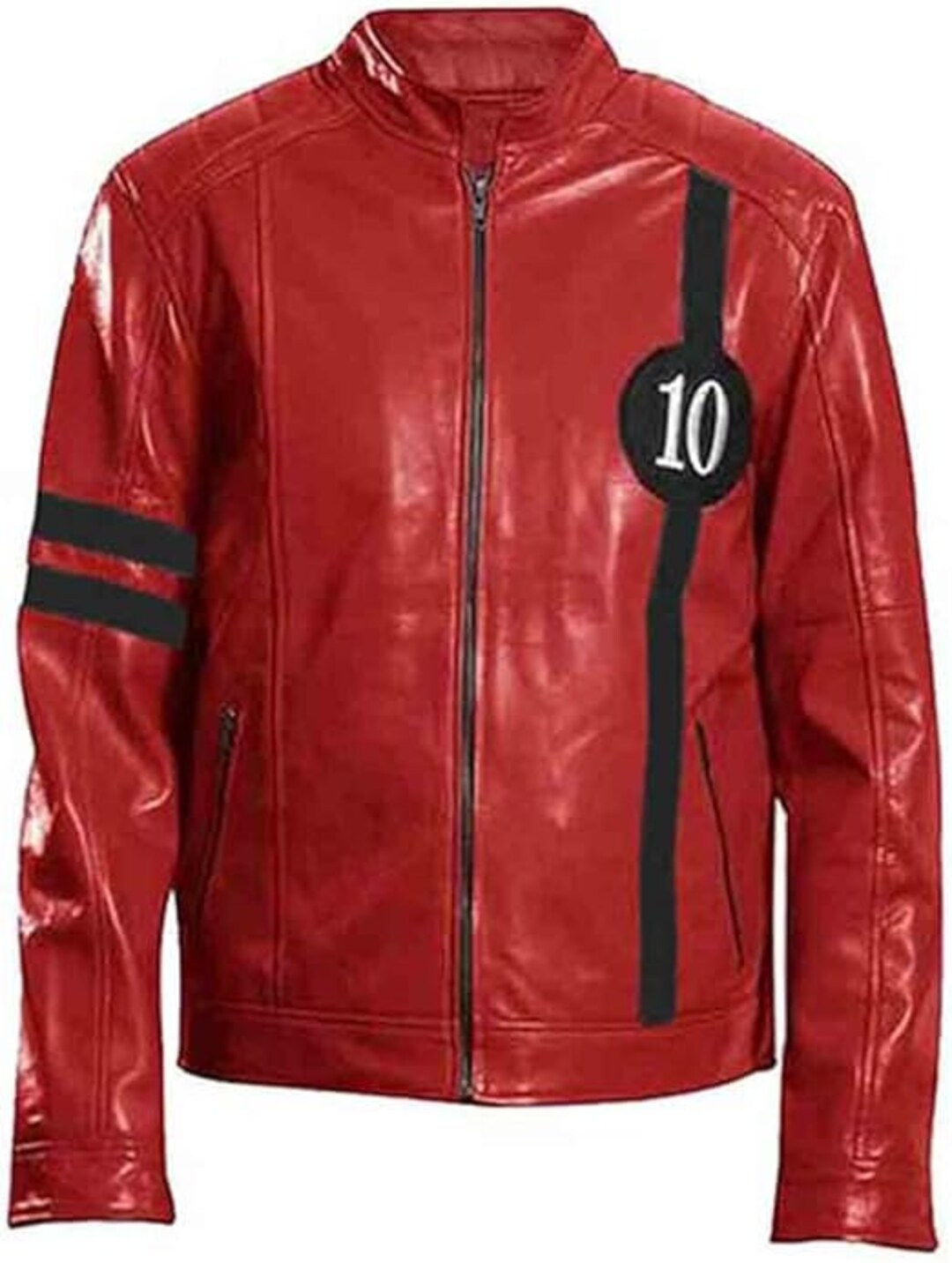 Mens Handmade Ben 10 Alien Force Albedo Red Leather Jacket Cosplay ...