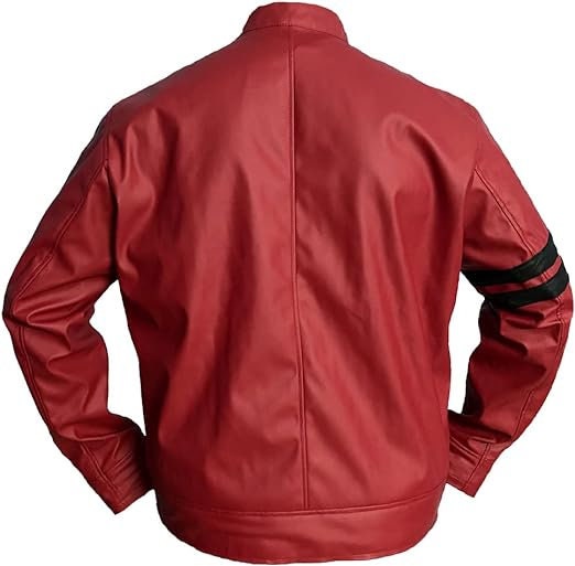 Mens Handmade Ben 10 Alien Force Albedo Red Leather Jacket Cosplay ...