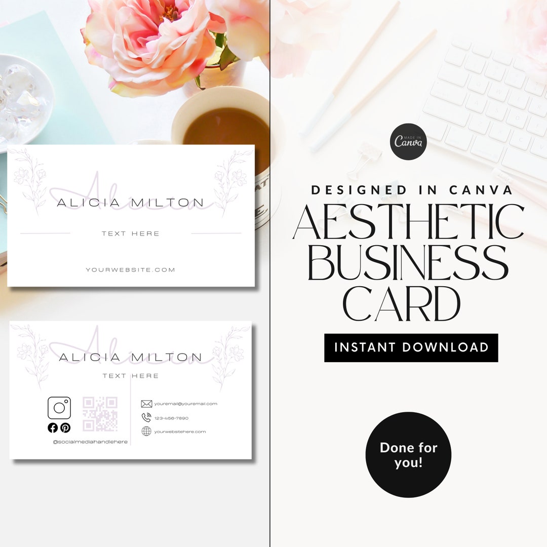 Aesthetic Business Card QR Code Editable Instant Download - Etsy