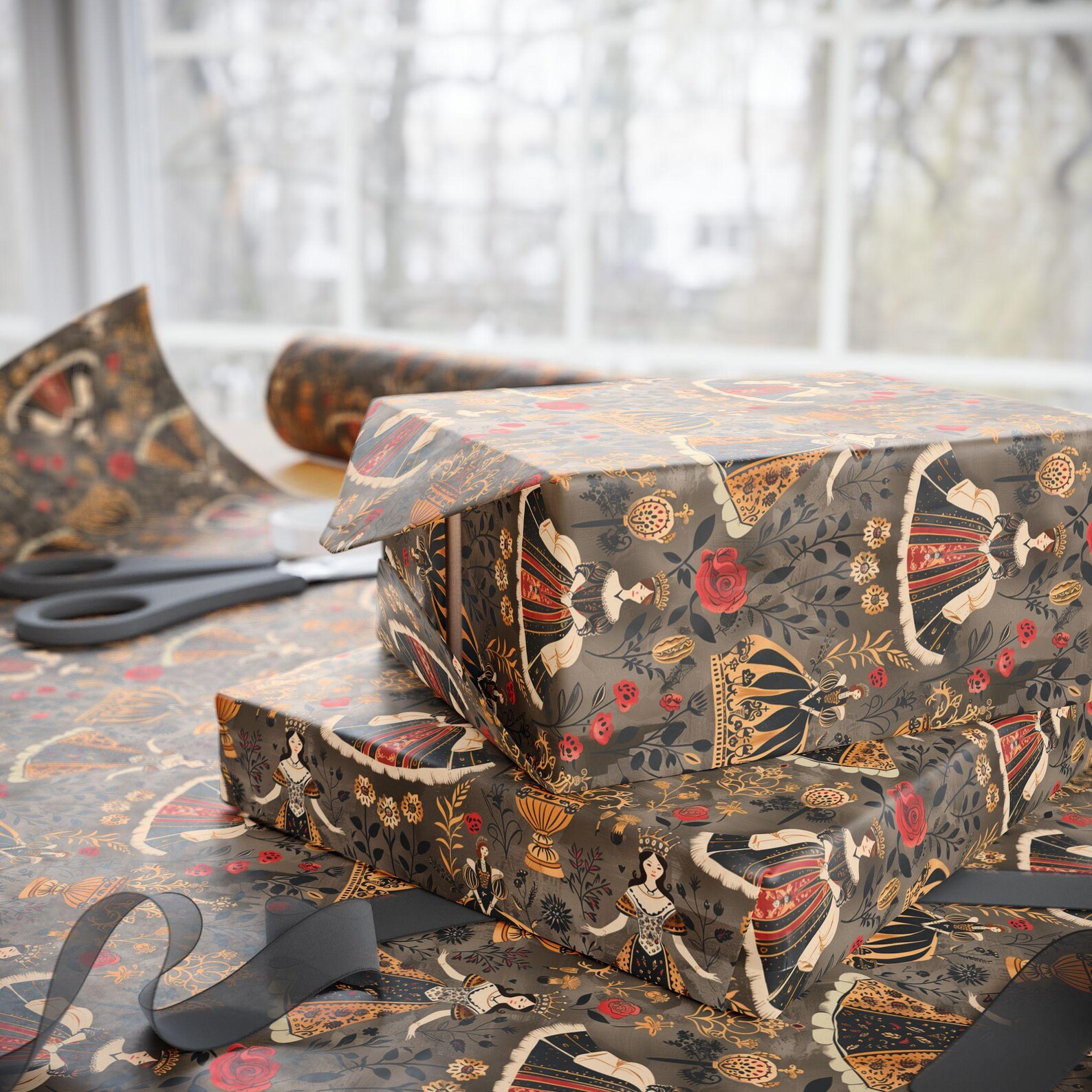 Victorian Christmas Wrapping Paper: Mid-century Queen Design - Etsy