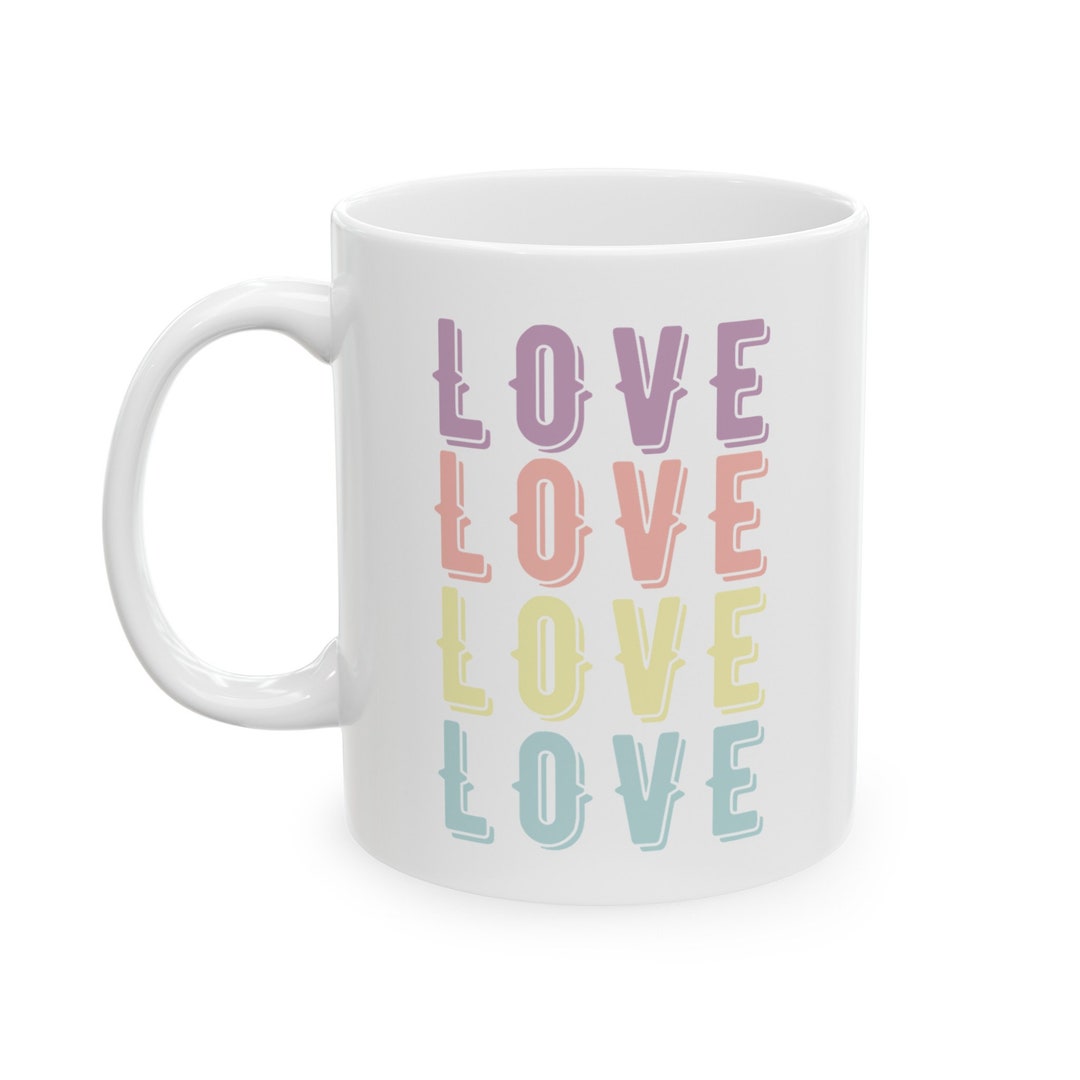 Love Accent Mug Cup, Holiday Coffee Hot Chocolate Mug Cup, Gift Idea ...