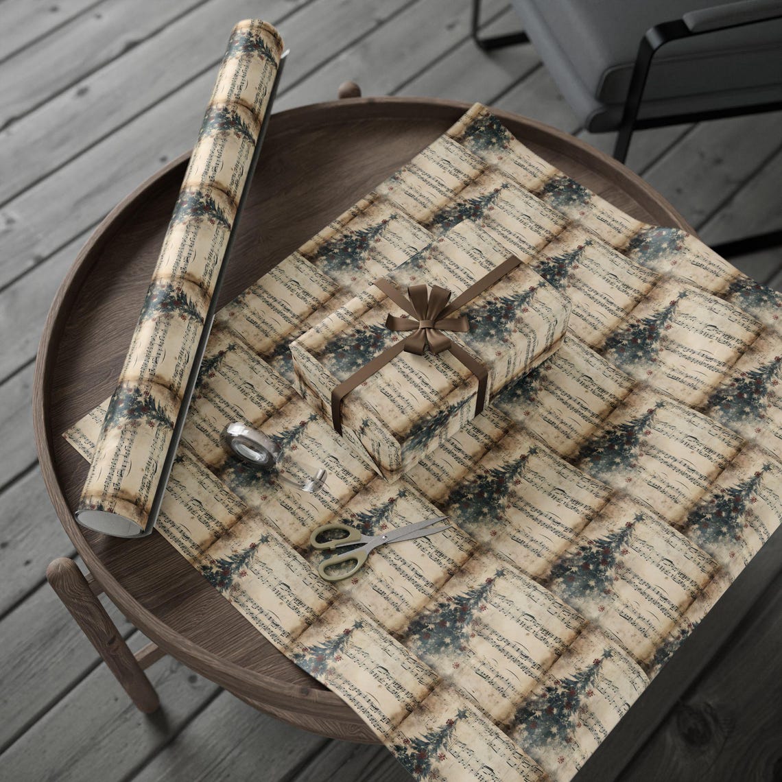 Vintage Music Notes Gift Wrap: Elegant Holiday Wrapping Paper - Etsy