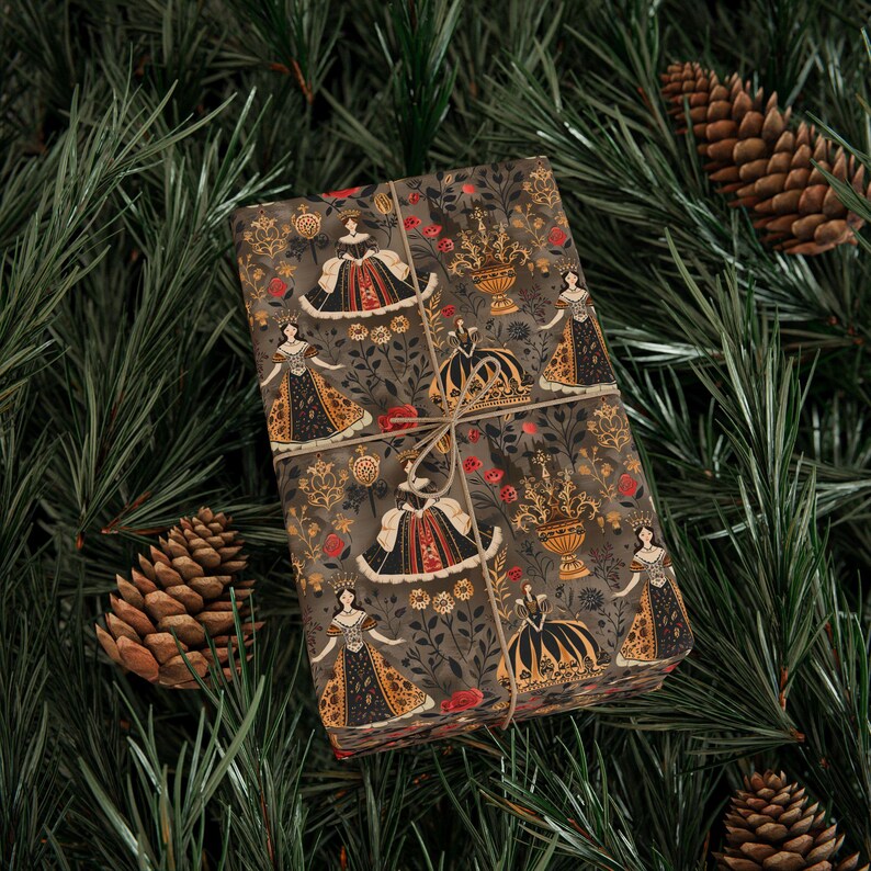 Victorian Christmas Wrapping Paper: Mid-century Queen Design - Etsy