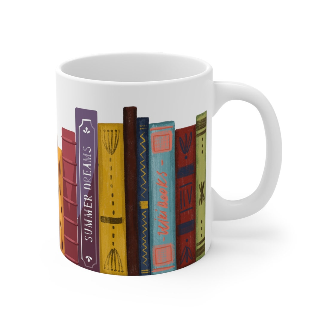 Stack Books Mug 11oz, Gift for Book Lover, Book Club Mug, Book Lover ...