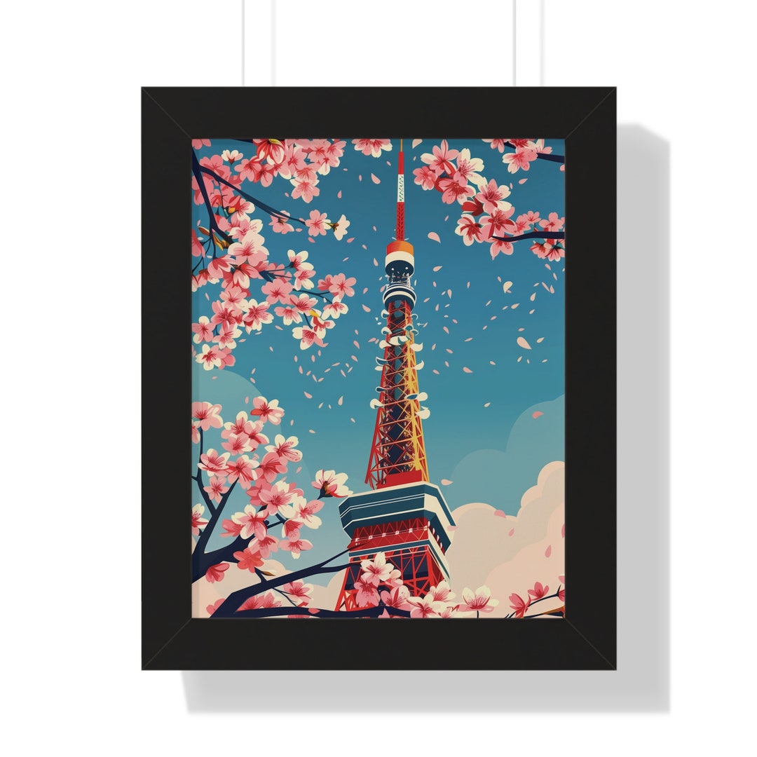 Tokyo Tower Japan Travel Framed Vertical Poster, Travel Gift, Print ...