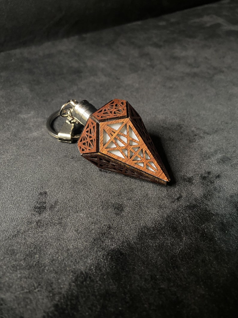 Laser Cut LED Key Rings Sacred Geometry Pentagonal Trapezohedron - Etsy