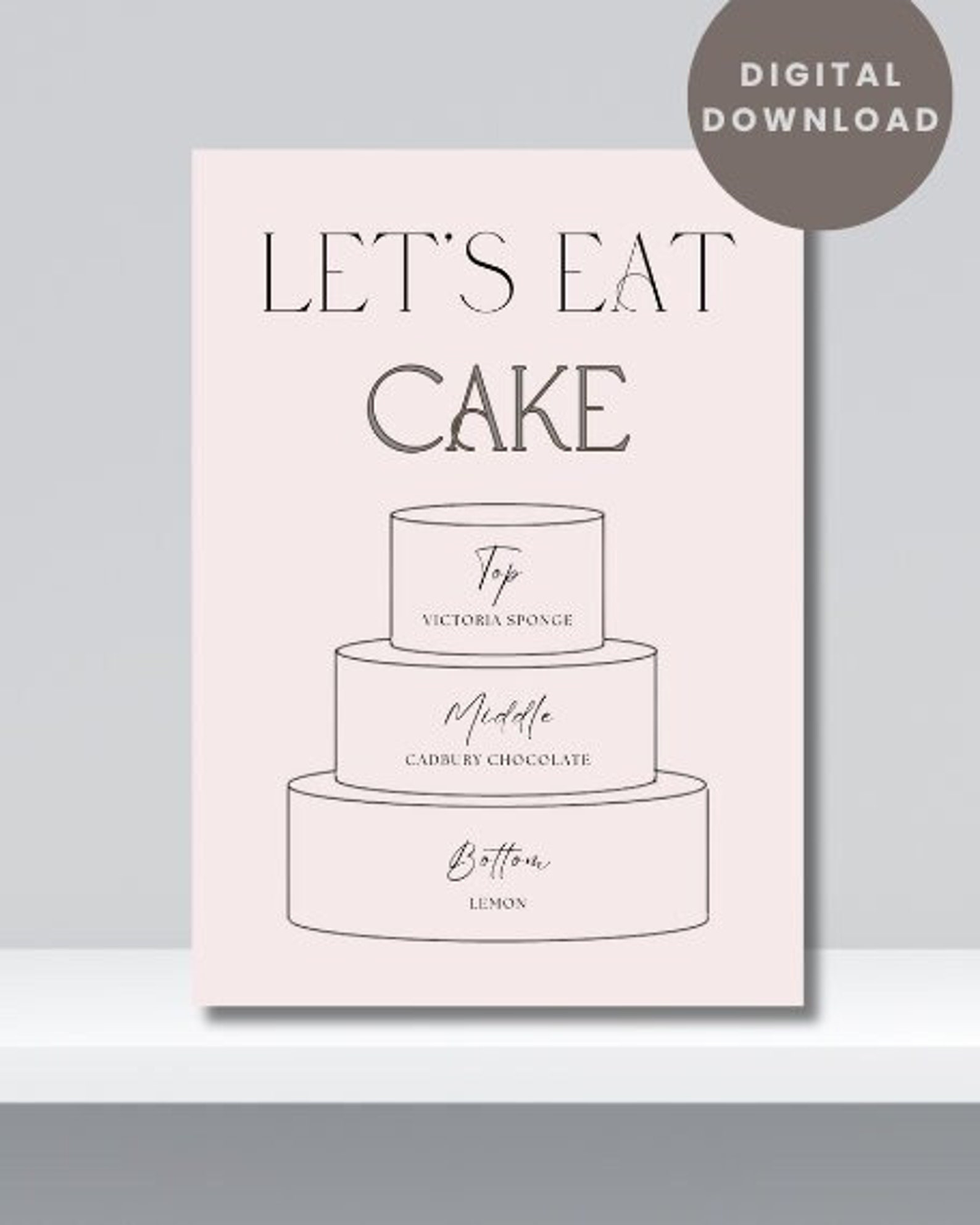 Cake Flavour Sign, Wedding Venue Signage, Wedding Sign, Editable ...