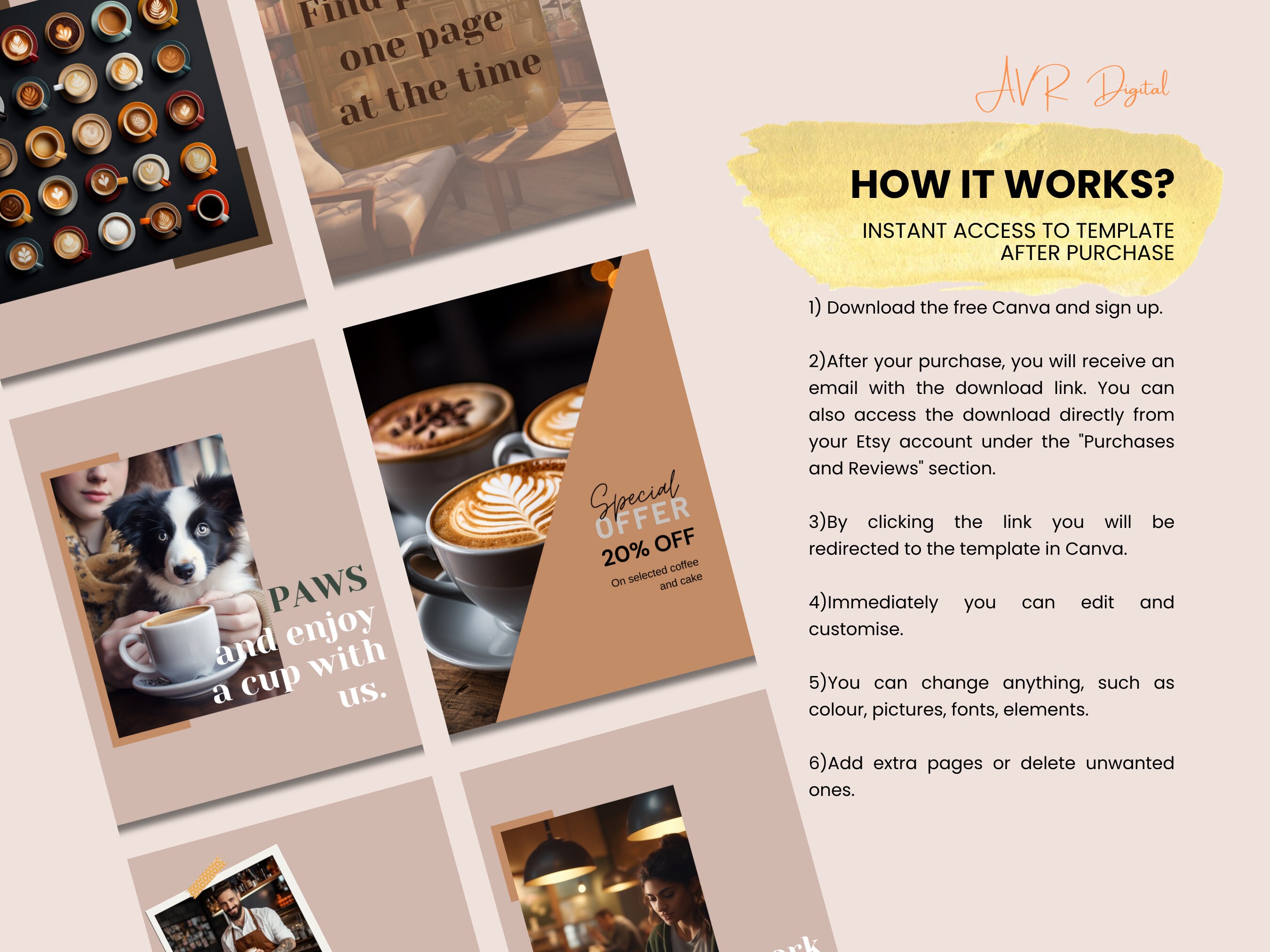 Coffee Shop Instagram Post Template, Bonus Icons Trendy Design for ...