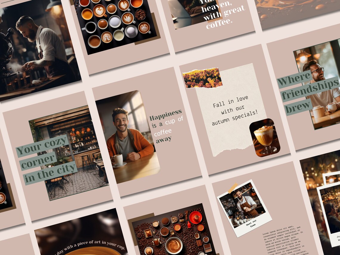 Coffee Shop Instagram Post Template, Bonus Icons Trendy Design for ...