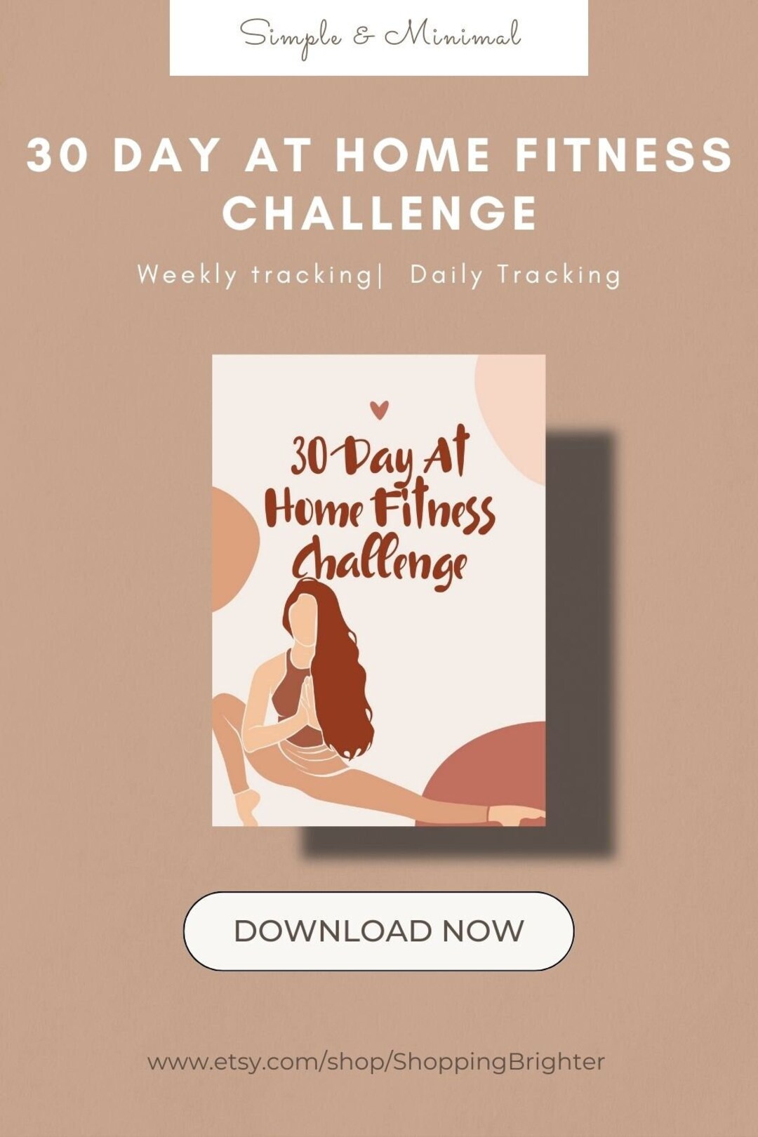 30 Day at Home Fitness Challenge With Workbook - Etsy